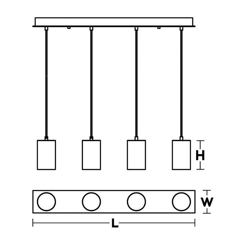 AFX - TYKP04MBSBLNR4 - Tyke - 4 Light Linear Pendant In Modern Style-6. ...