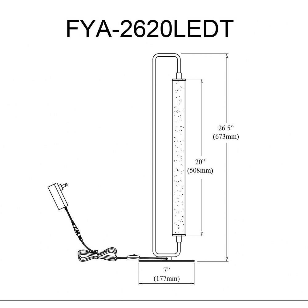 Freya 20W 1 LED Table Lamp 26.5 x 7 Inches by Dainolite - FYA-2620LEDT ...