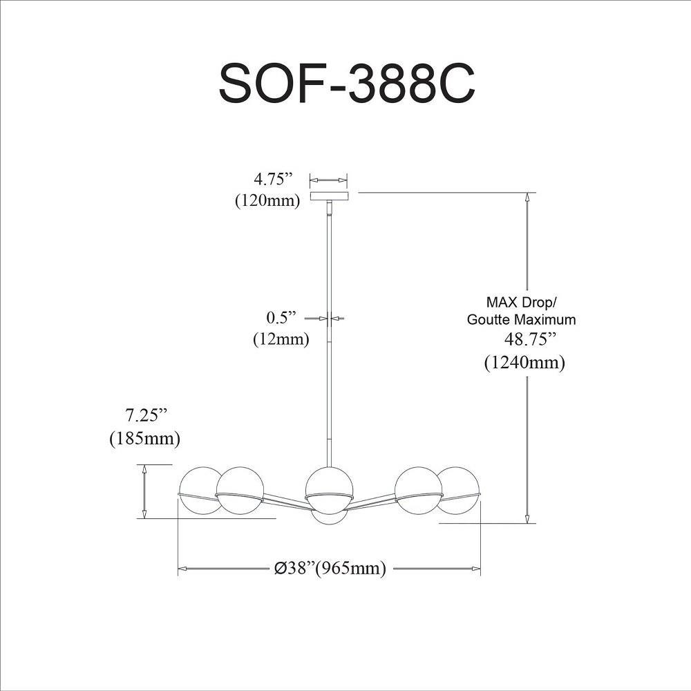 Dainolite - SOF-388C - Sofia - 8 Light Chandelier In Modern Style-7.75 ...