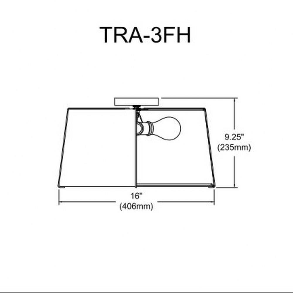 Dainolite - TRA-3FH - Trapezoid - 3 Light Trapezoid Flush Mount