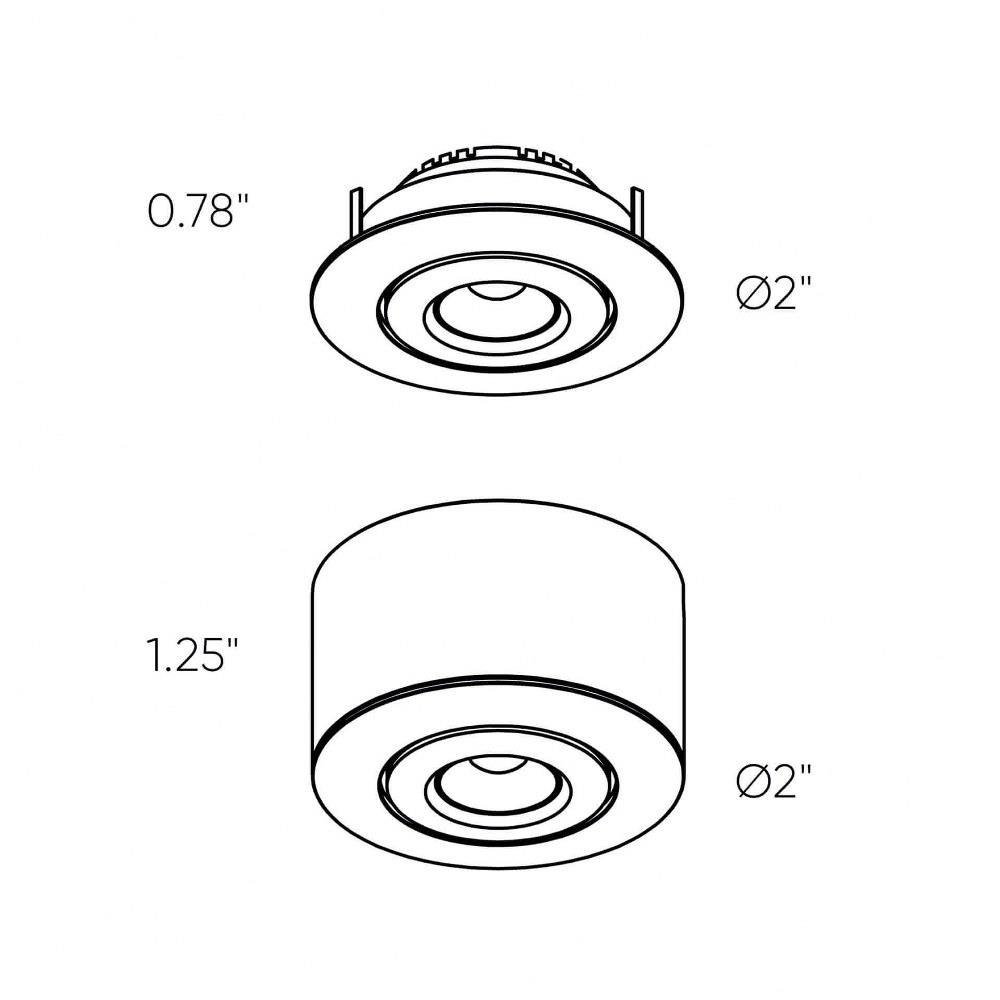 DALS Lighting - LEDRDM1-SBA - 1.1W 1 LED Mini Gimbal Puck Light-1.25 ...