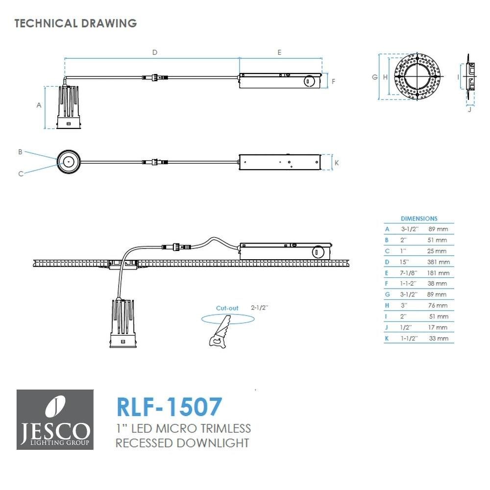 Jesco Lighting - RLF-1507-RTL-SW5-WH - 7W 5CCT LED Micro Trimless ...