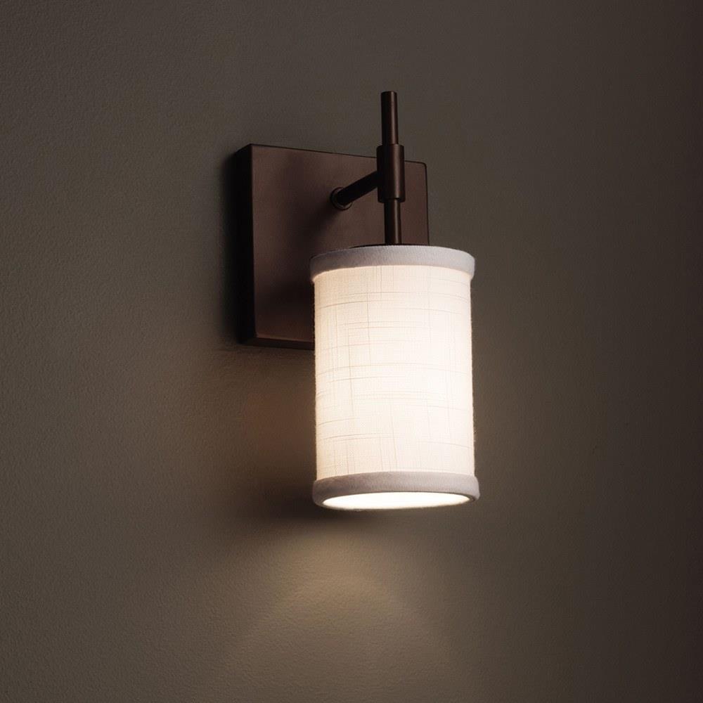 Justice Design - FAB-8411-10-WHTE - Textile Union - 1 Light Short Wall ...