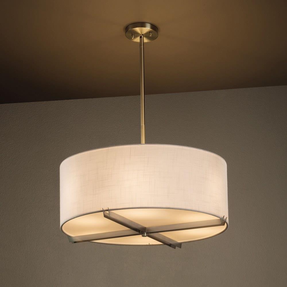 Justice Design - FAB-9522-WHTE - Textile Crossbar - 6 Light 24 Inch ...