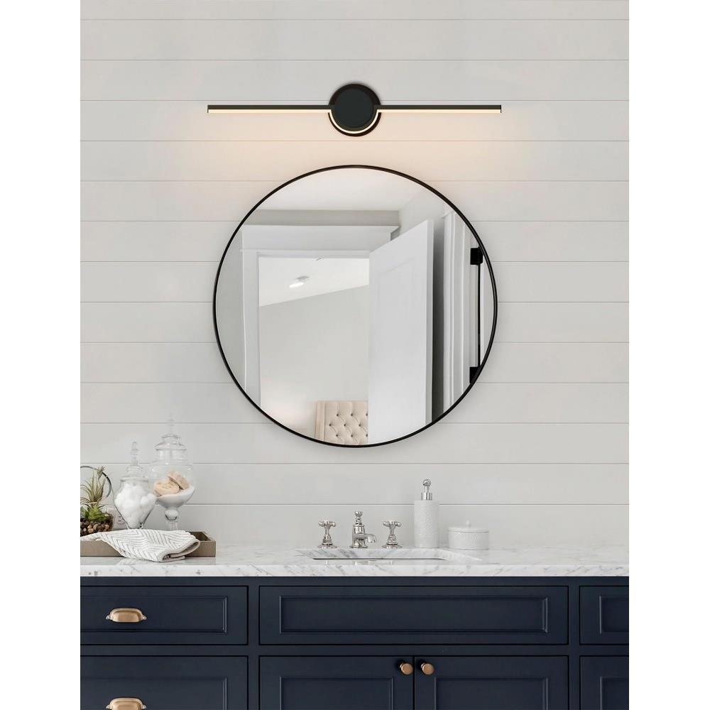 Justice Design - NSH-9085-MBLK - Semicirculo - 15W 1 LED Linear Bath ...