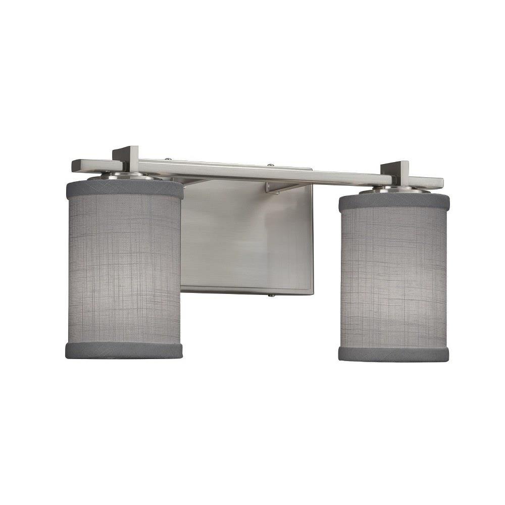 Justice Design - FAB-8442-10-GRAY - Textile Era - 2 Light Bath Bar with ...