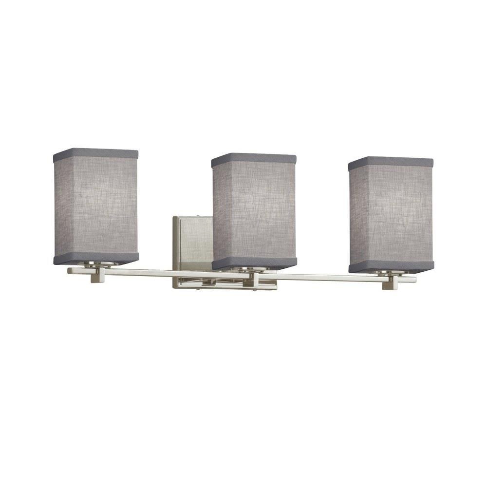 Justice Design - FAB-8443-15-GRAY - Textile Era - 3 Light Bath Bar with ...