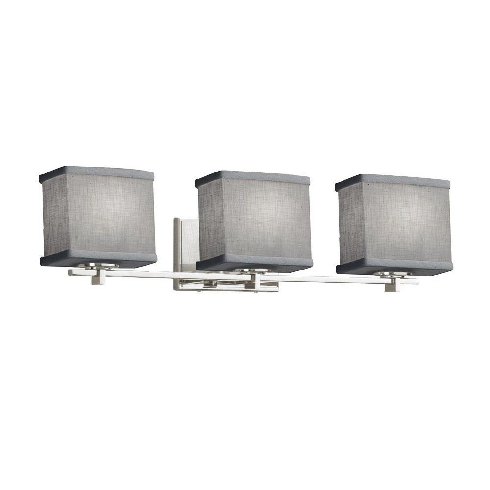 Justice Design - FAB-8443-55-GRAY - Textile Era - 3 Light Bath Bar with ...
