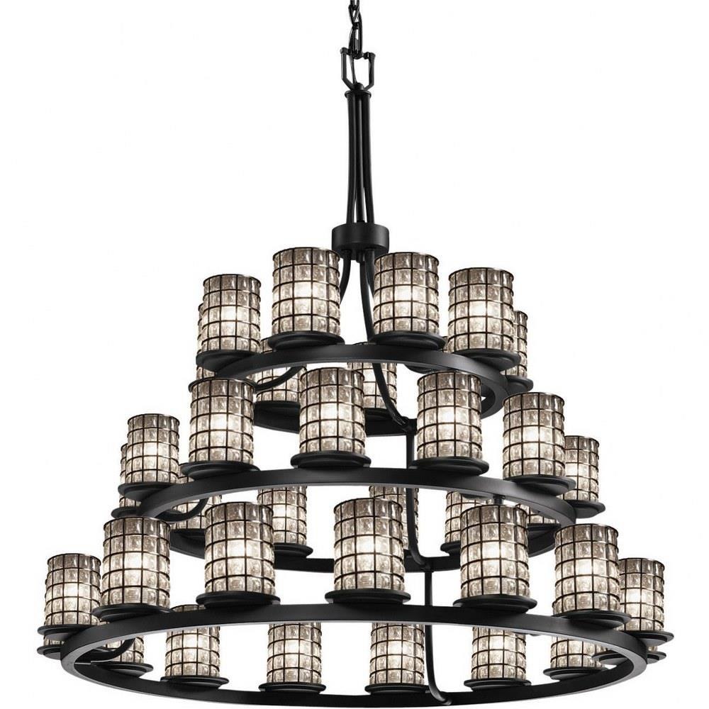 Justice Design - WGL-8712-10-GRCB - Wire Glass Dakota - 36 Light 3-Tier ...