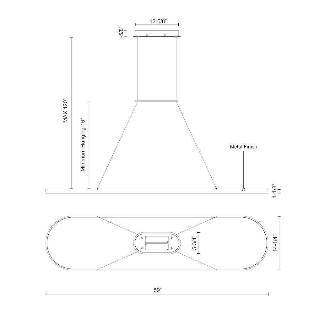 Kuzco Lighting - PD19359 - Eerie - 88W LED Pendant-1.13 Inches Tall and ...