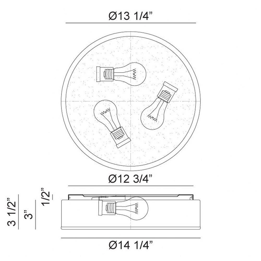 Matteo Lighting - M15803 - Echo-3 Light 42 Watt Ceiling Mount-16 Inch Wide and 16 Inch Tall