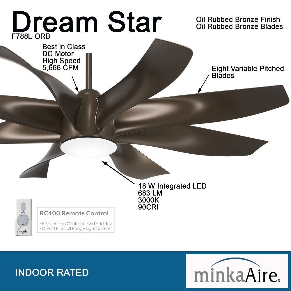 Minka Aire Fans - F788L - Dream Star - Ceiling Fan with Light Kit in ...