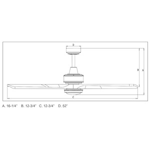 Vaxcel - F0097 - Curtiss 1-Light Ceiling Fan in Mid-Century Modern ...