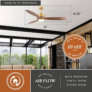 Vaxcel - F0097 - Curtiss 1-Light Ceiling Fan in Mid-Century Modern ...