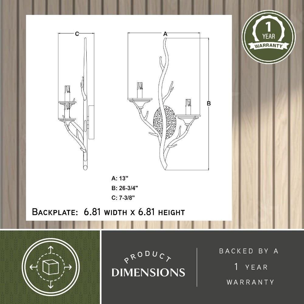 Vaxcel - W0075 - Monterey 2-Light Wall Sconce in Rustic and Candle ...